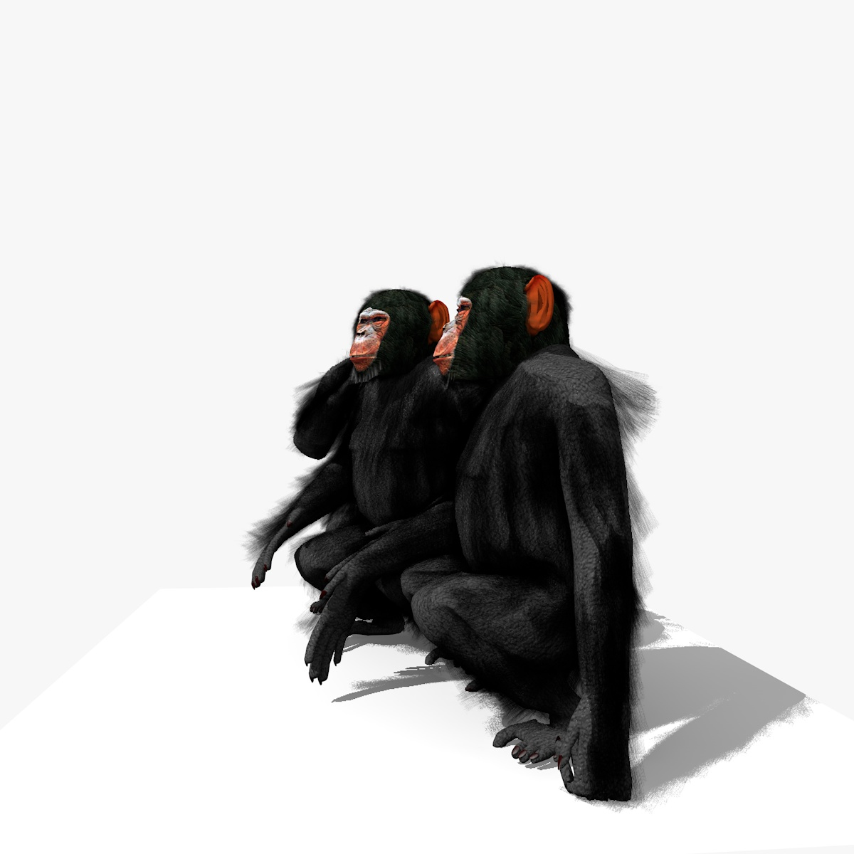 Group chimpanzee animation chimp 3D model - TurboSquid 1376900