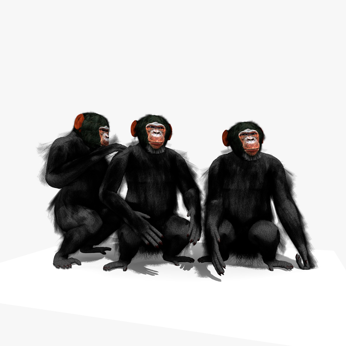 Group chimpanzee animation chimp 3D model - TurboSquid 1376900