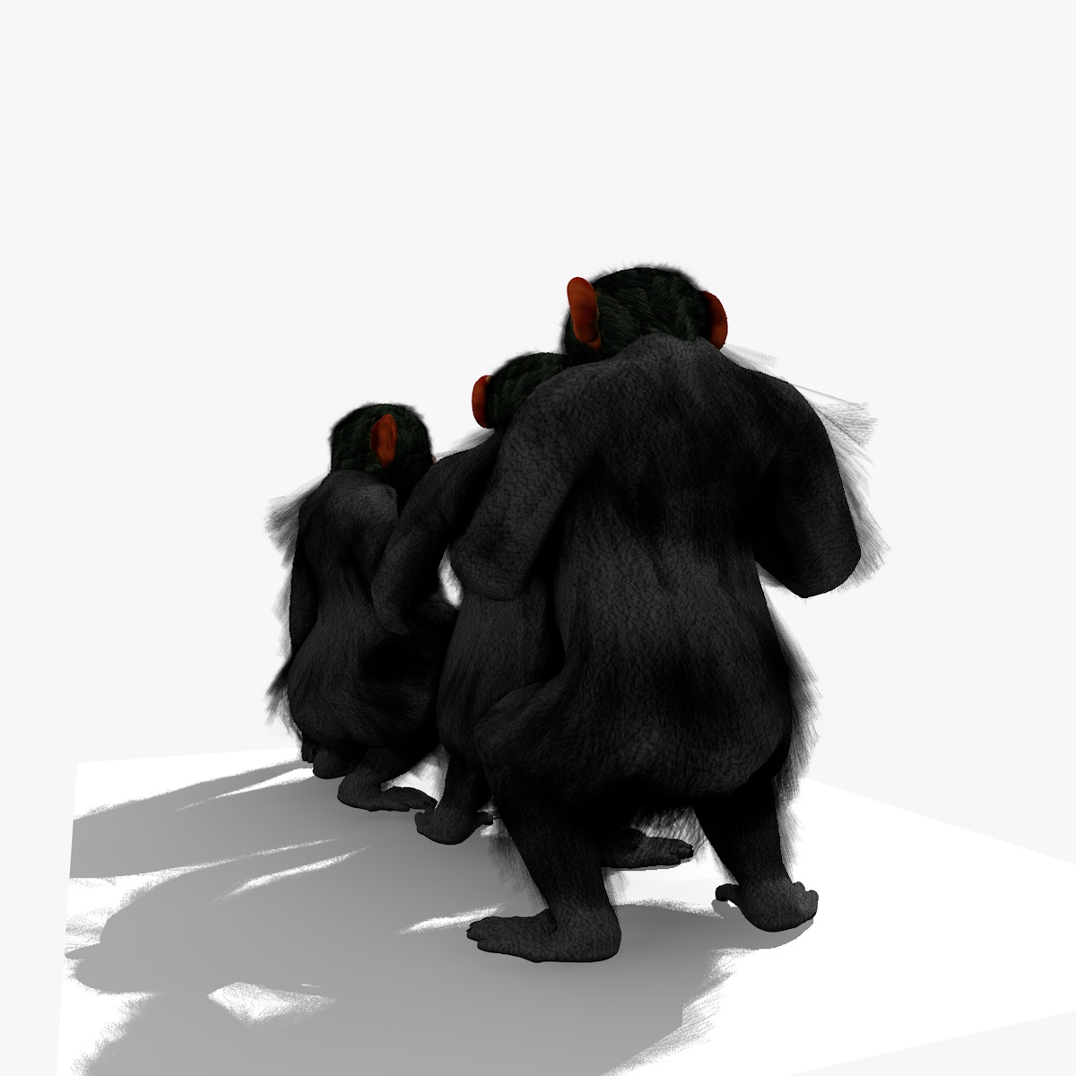 Group chimpanzee animation chimp 3D model - TurboSquid 1376900