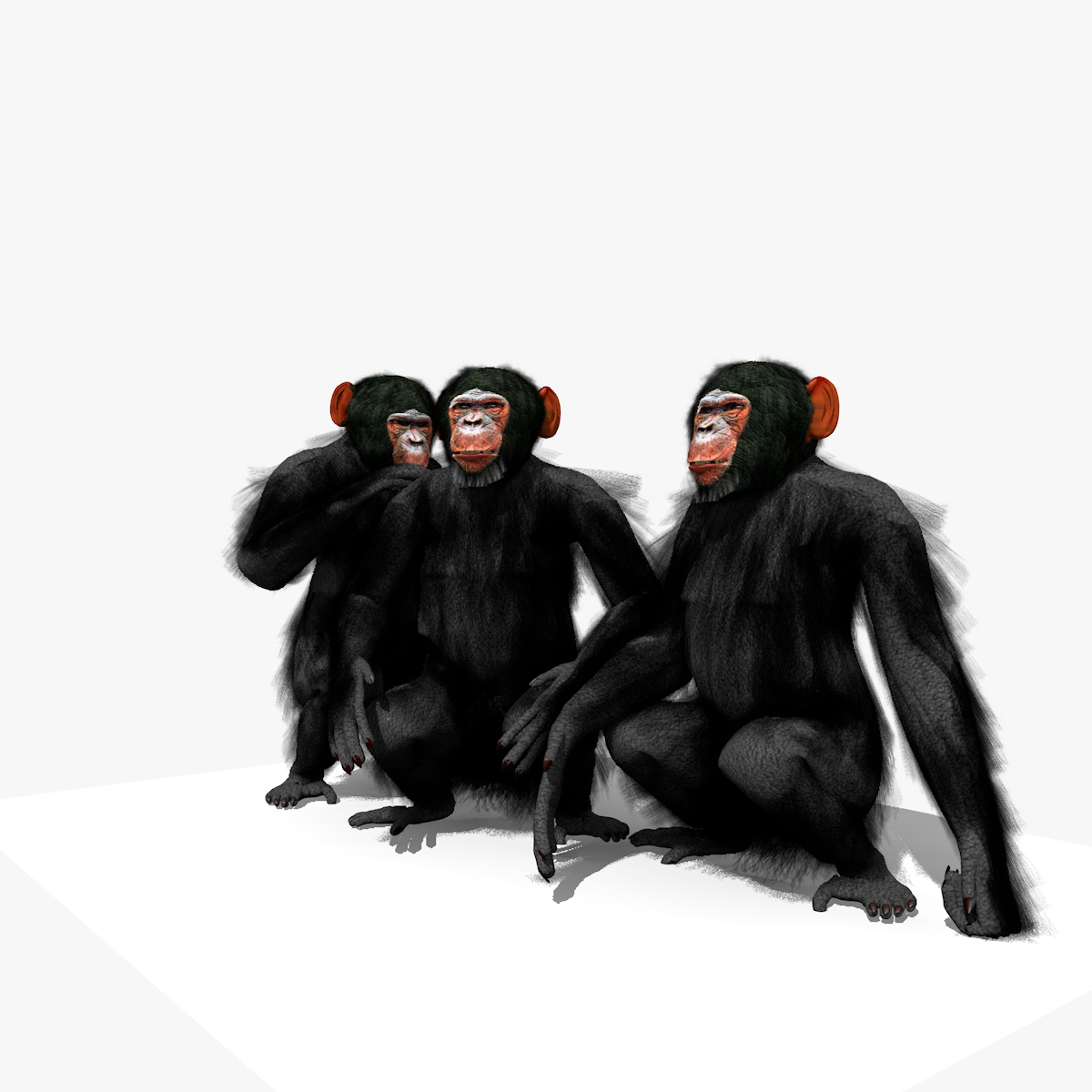 Group chimpanzee animation chimp 3D model - TurboSquid 1376900