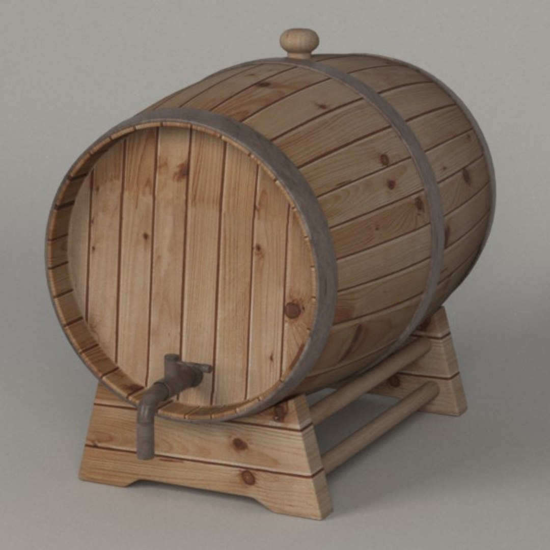 3d 3ds wooden barrel