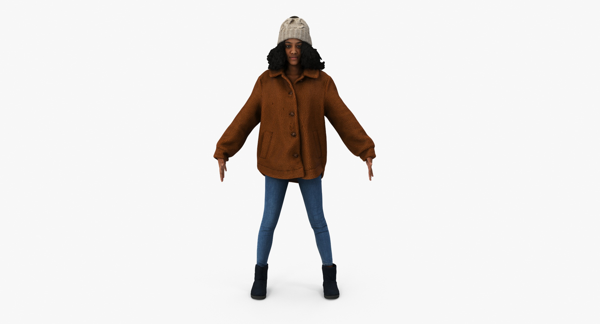 3D Jennifer Casual Winter A Pose Model - TurboSquid 2016722
