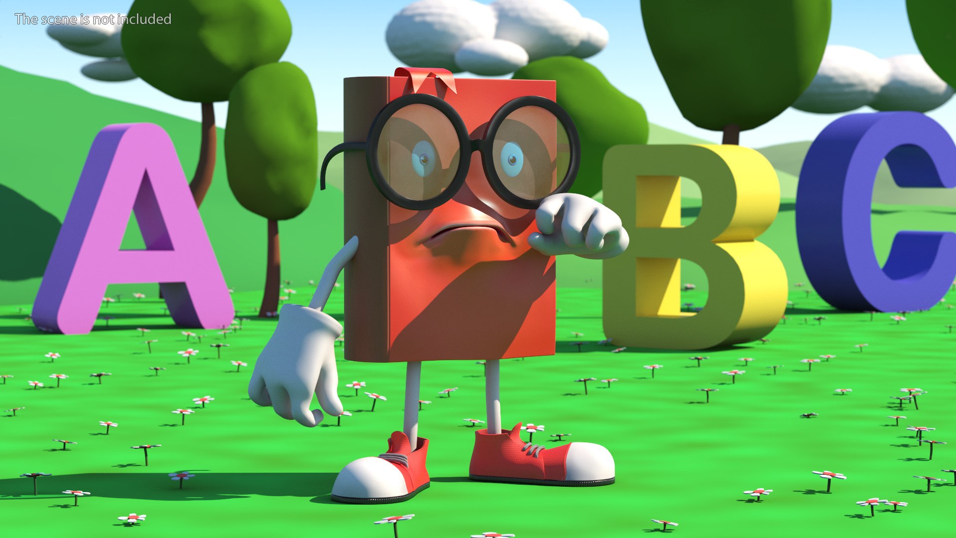 Cartoon Red Book Rigged For Maya 3D - TurboSquid 2139193