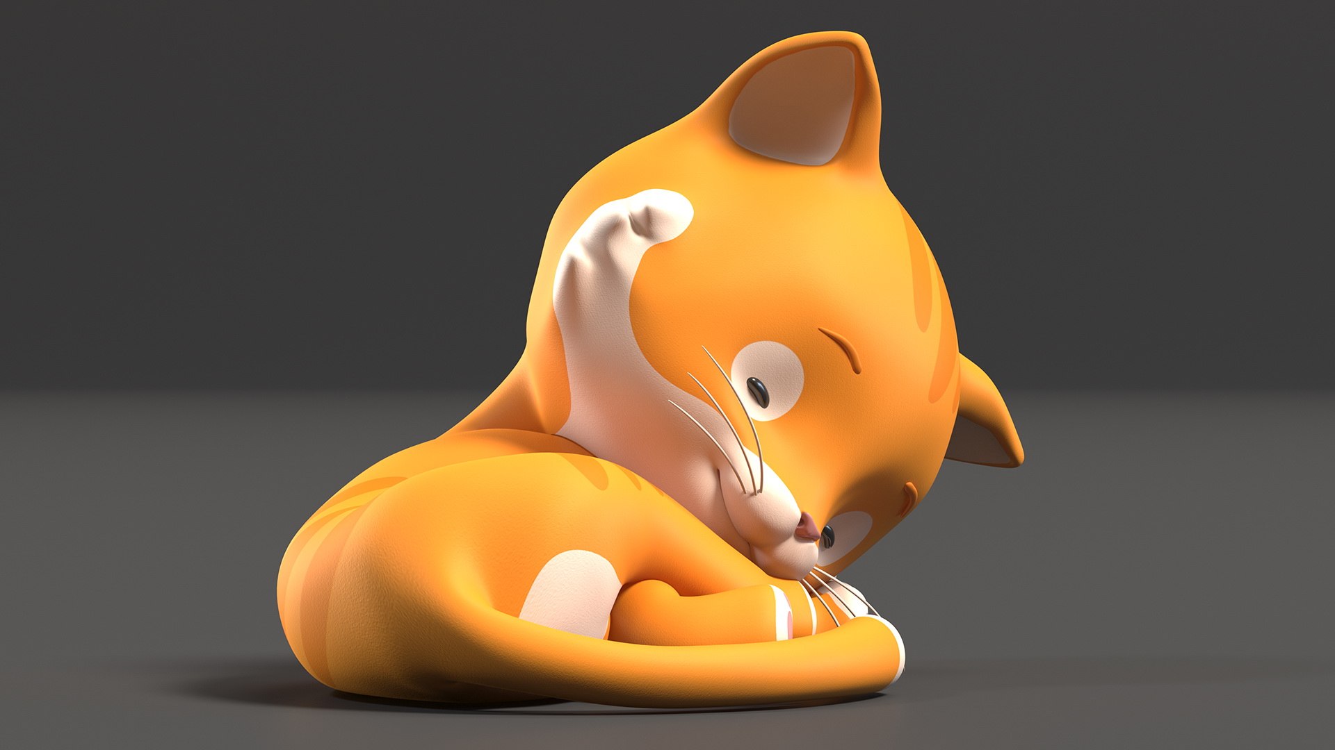 3D Sleeping Funny Cartoon Cat Model - TurboSquid 1957758