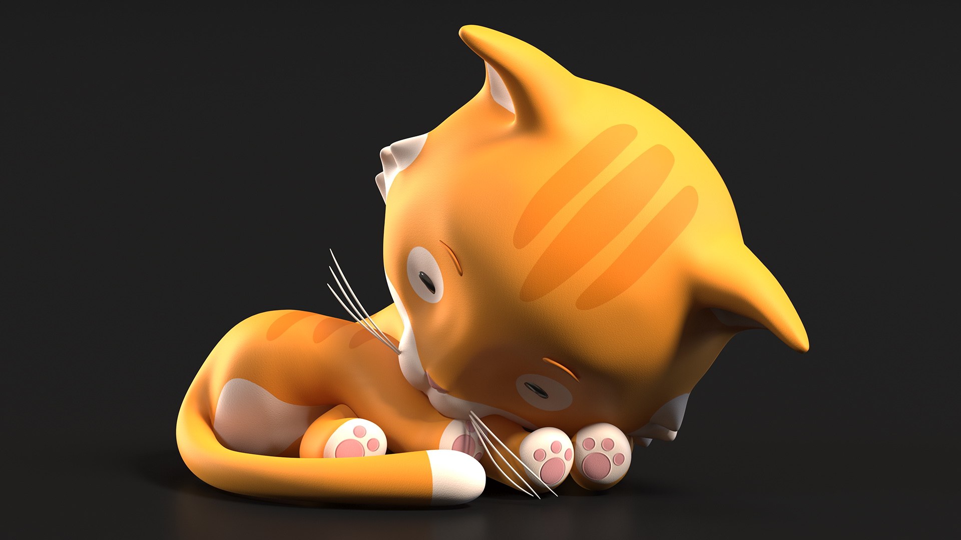 3D Sleeping Funny Cartoon Cat Model - TurboSquid 1957758