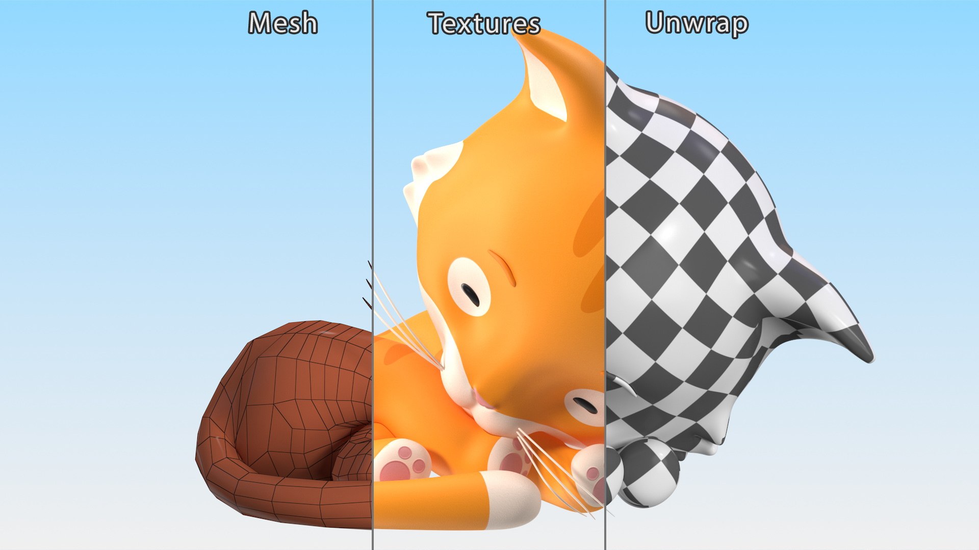 3D Sleeping Funny Cartoon Cat Model - TurboSquid 1957758