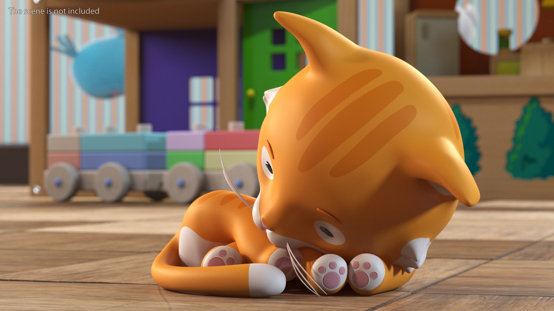 3D Sleeping Funny Cartoon Cat Model - TurboSquid 1957758