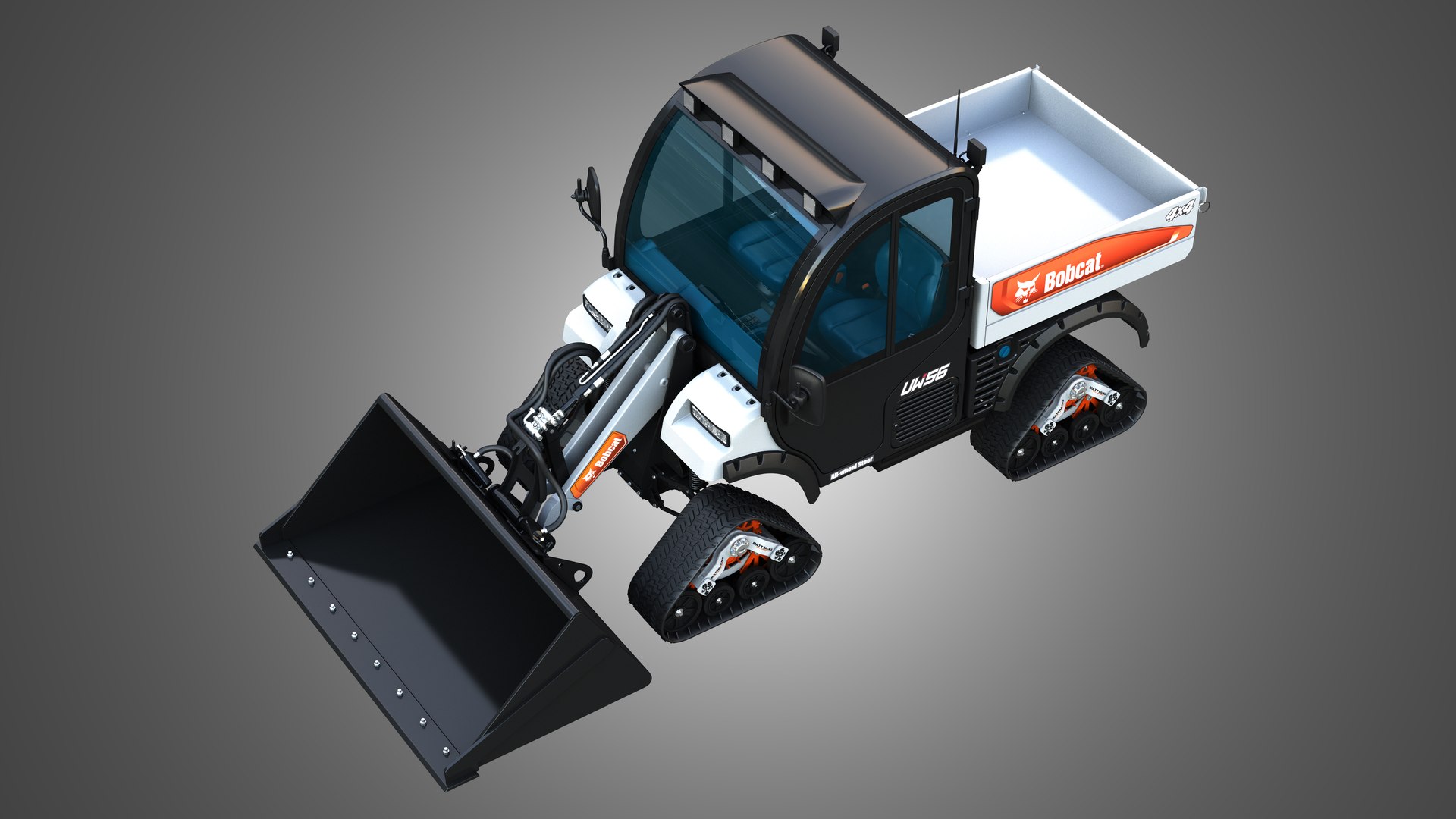 UW56 - Toolcat Quad Tracks - Utility Work Machine - Bucket 3D ...
