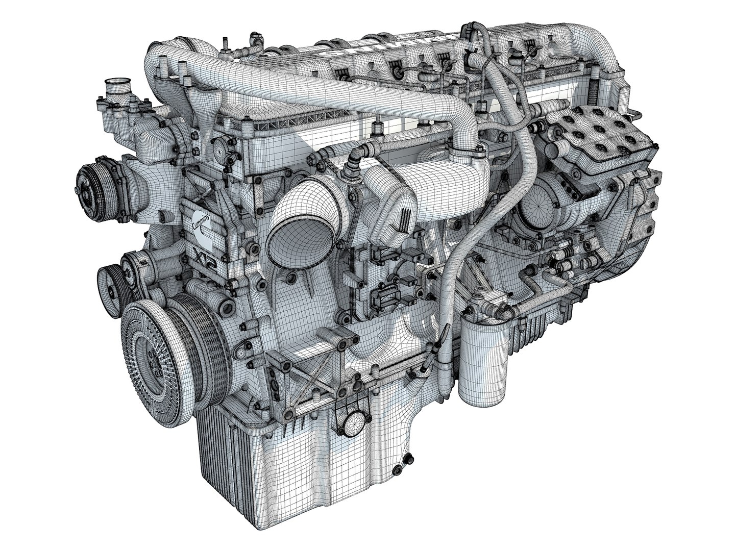 3D Model Cummins X12 Truck Engine - TurboSquid 1393710
