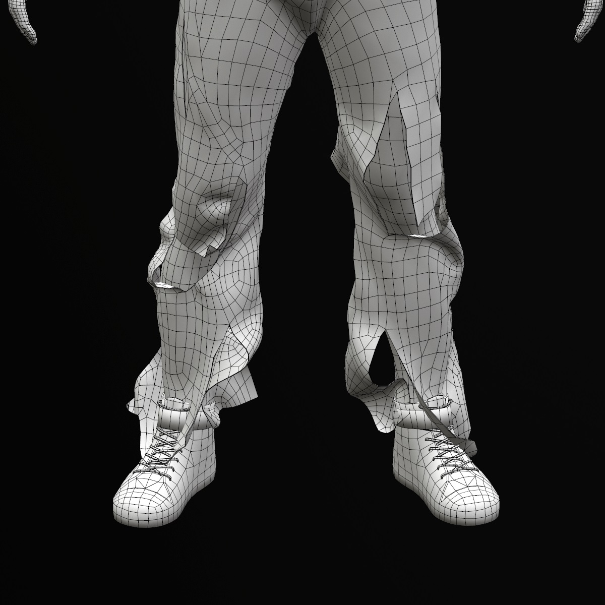 burned zombie 3d model