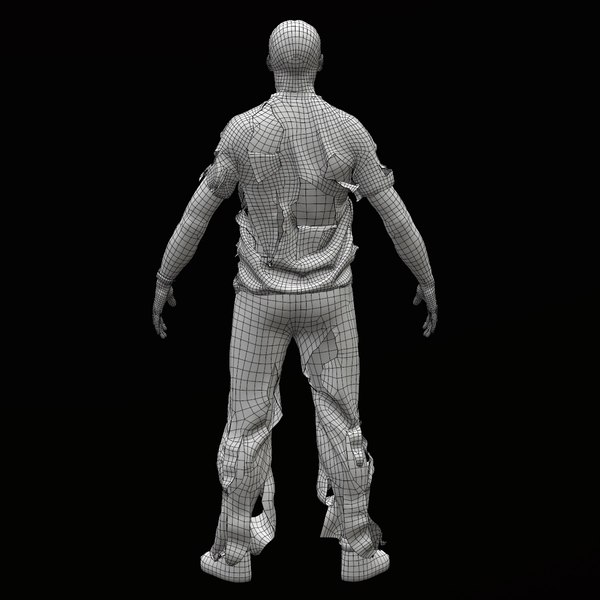 burned zombie 3d model