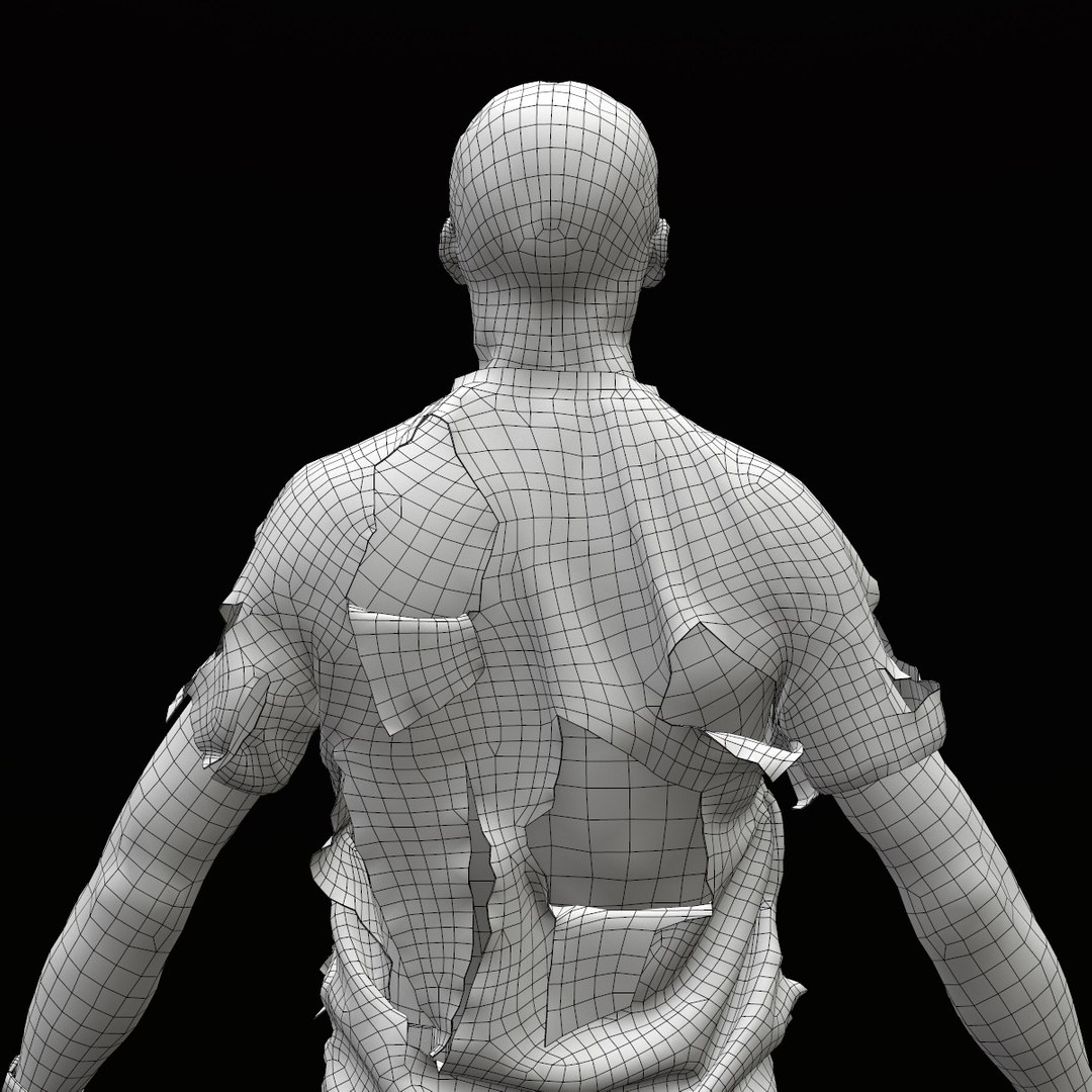 burned zombie 3d model