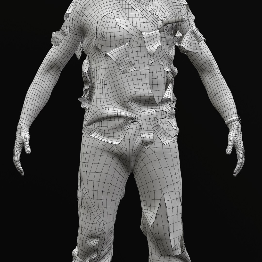 Burned Zombie 3d Model