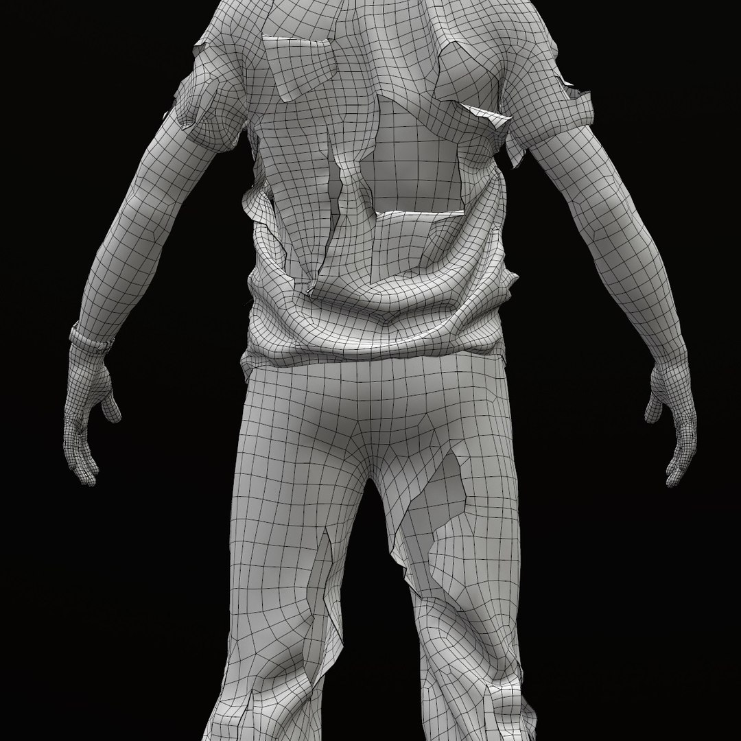 Burned Zombie 3d Model
