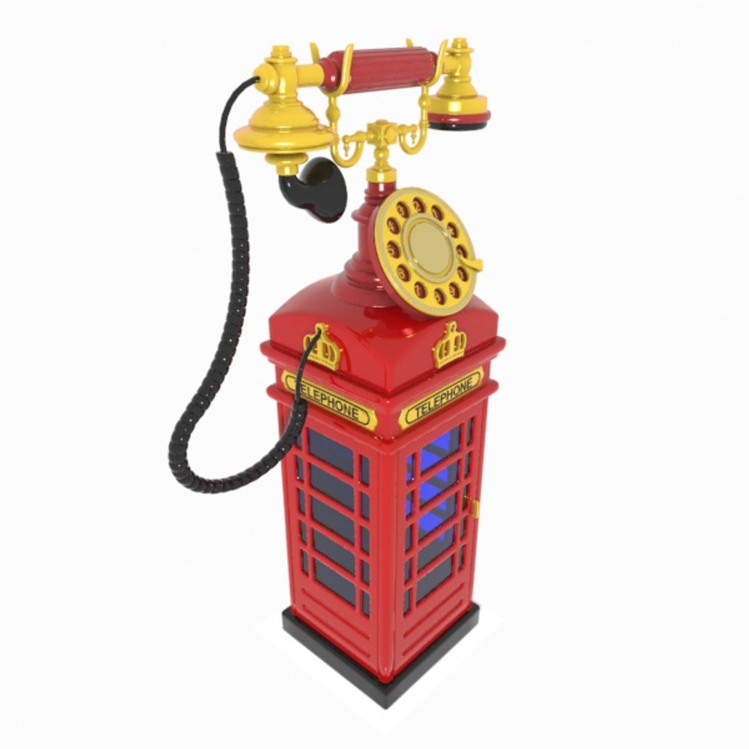 Cartoon Red Telephone 3d Max