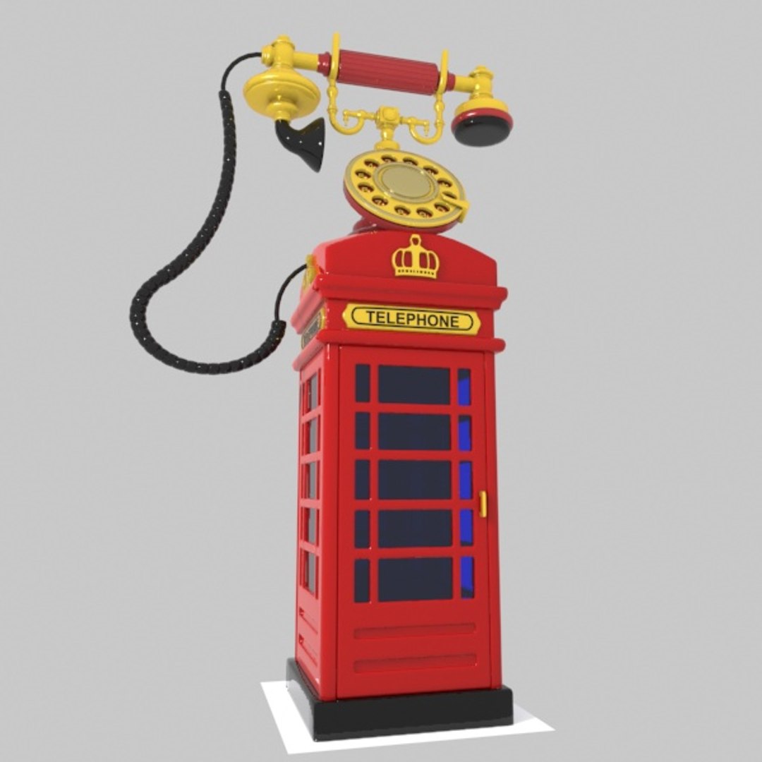 Cartoon Red Telephone 3d Max
