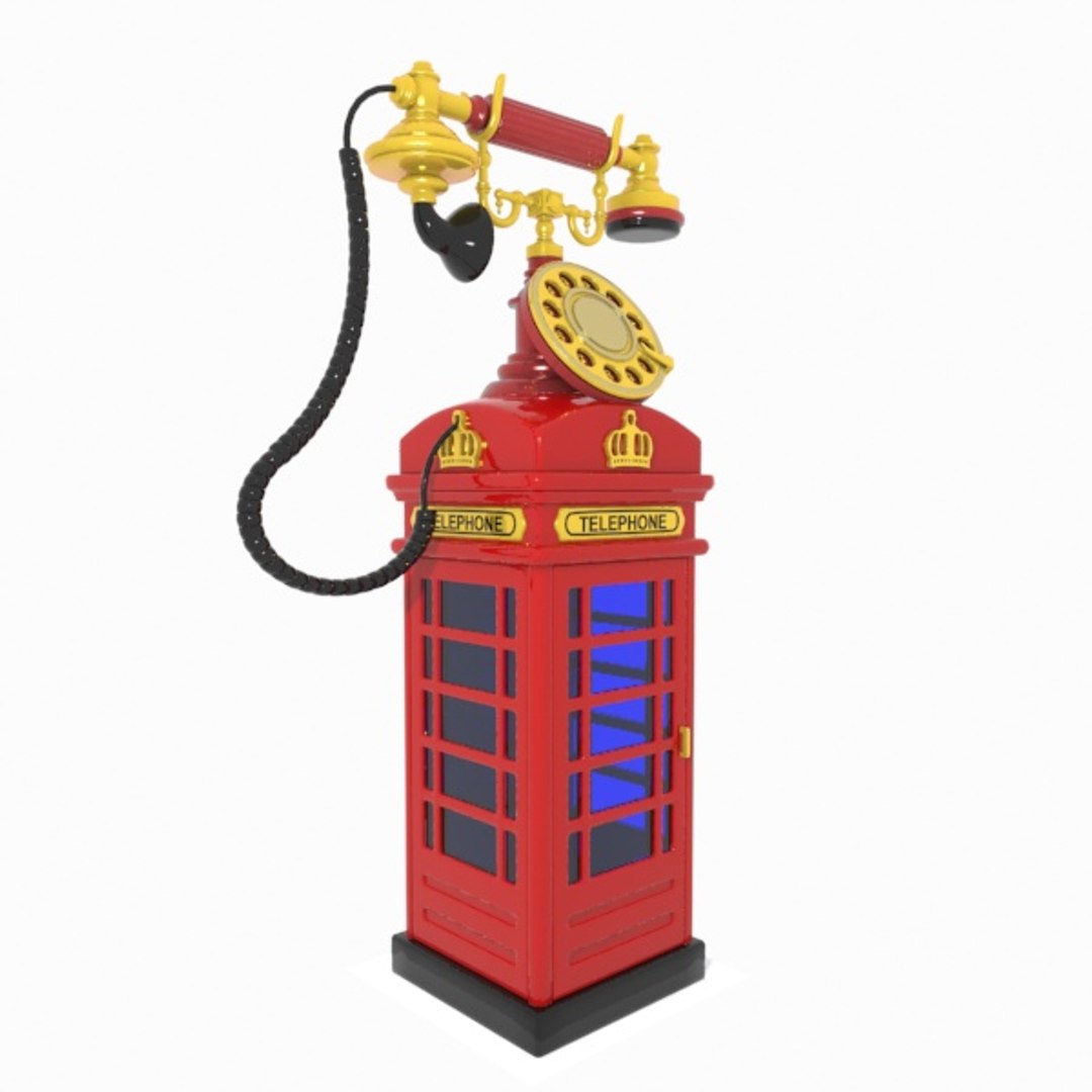 Cartoon Red Telephone 3d Max