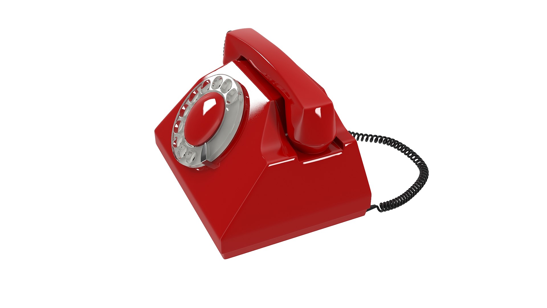 Red Vintage Phone 3D - TurboSquid 1702330