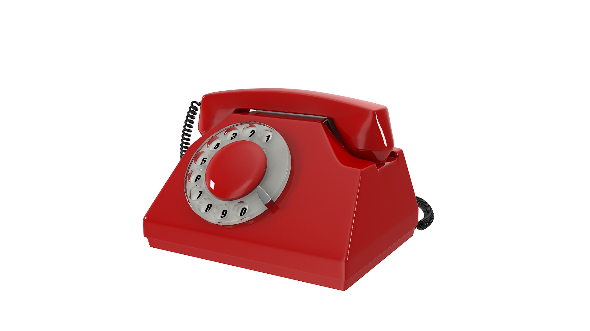 Red Vintage Phone 3D - TurboSquid 1702330