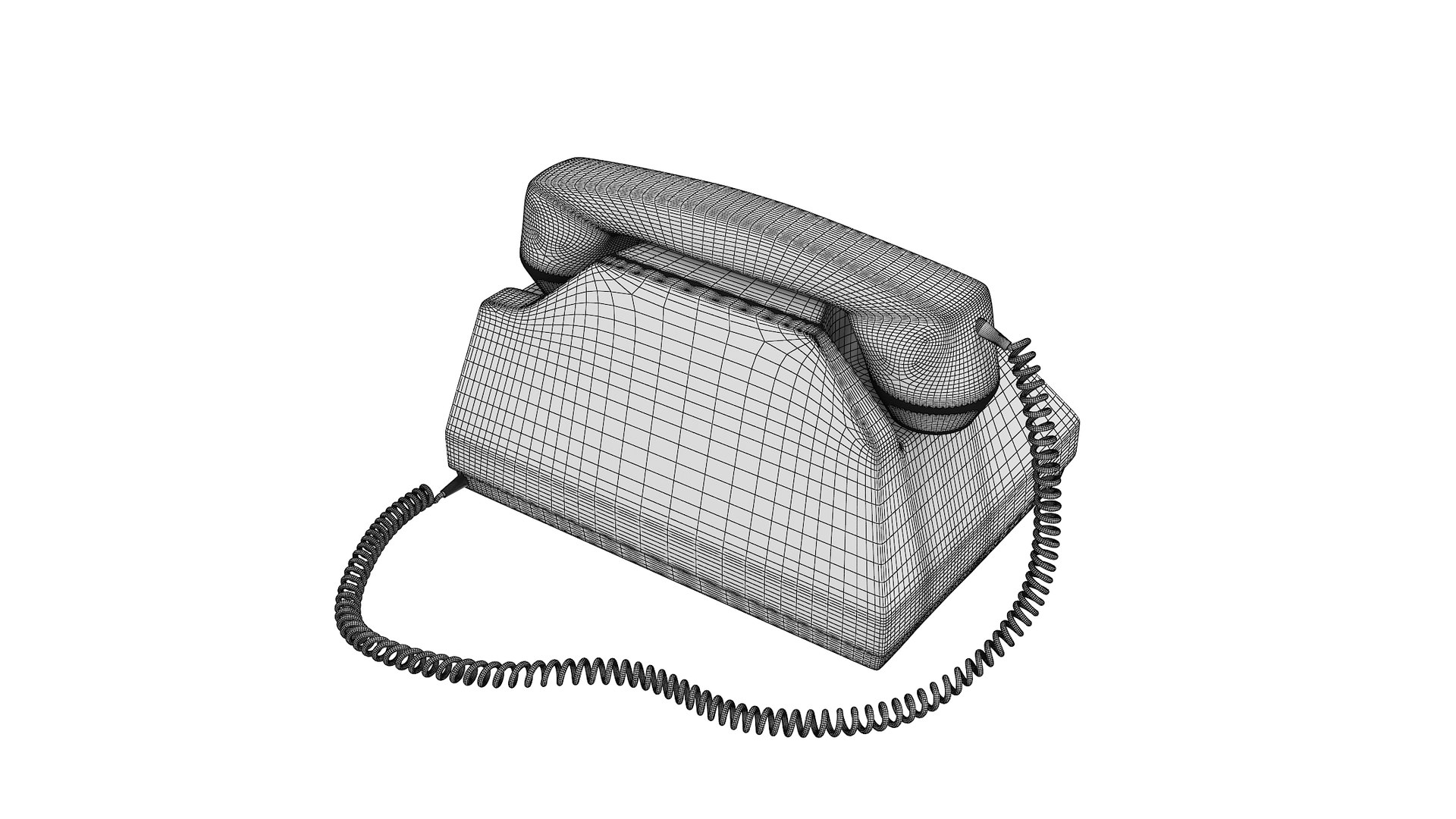 Red Vintage Phone 3D - TurboSquid 1702330