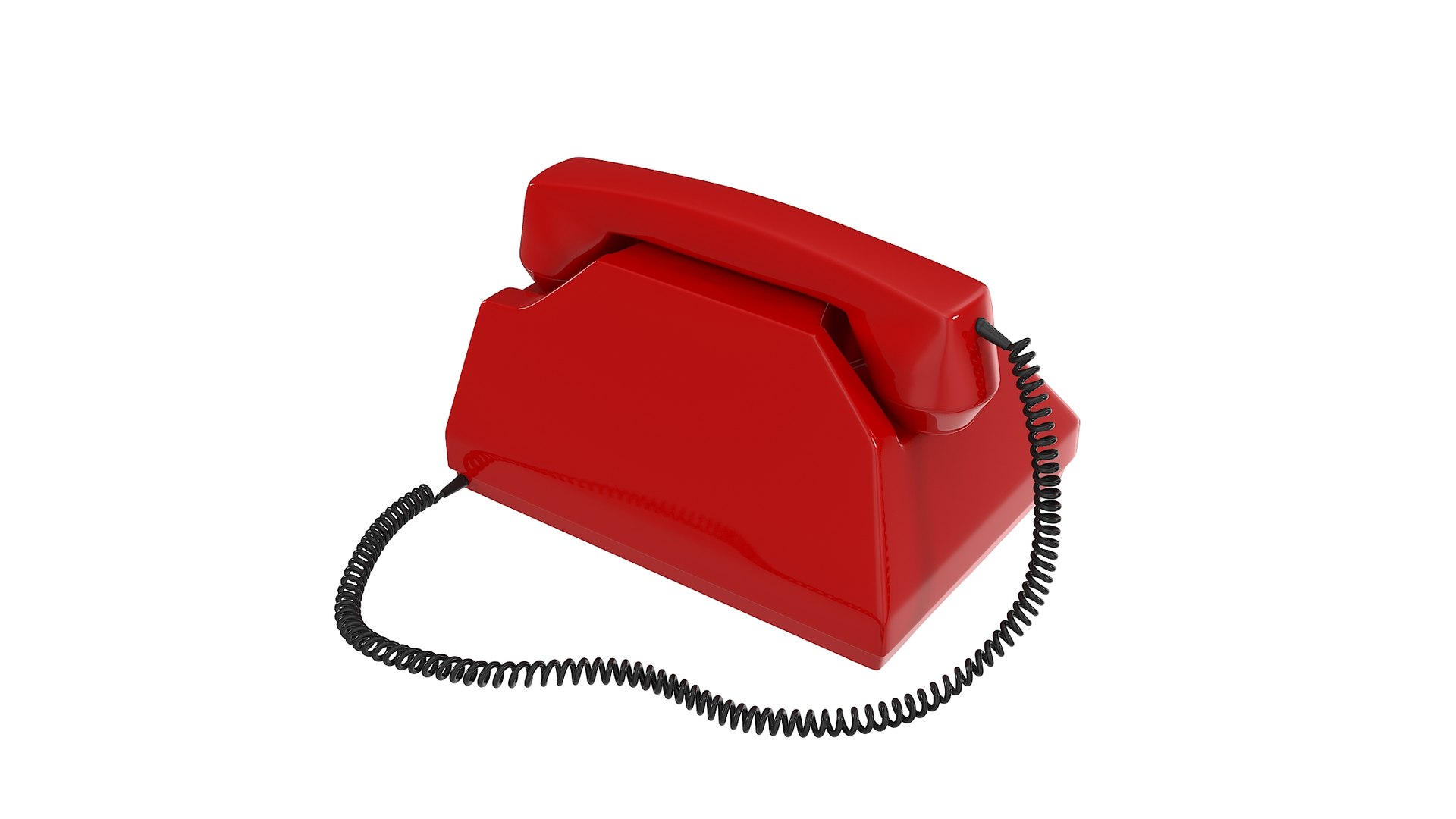 Red Vintage Phone 3D - TurboSquid 1702330