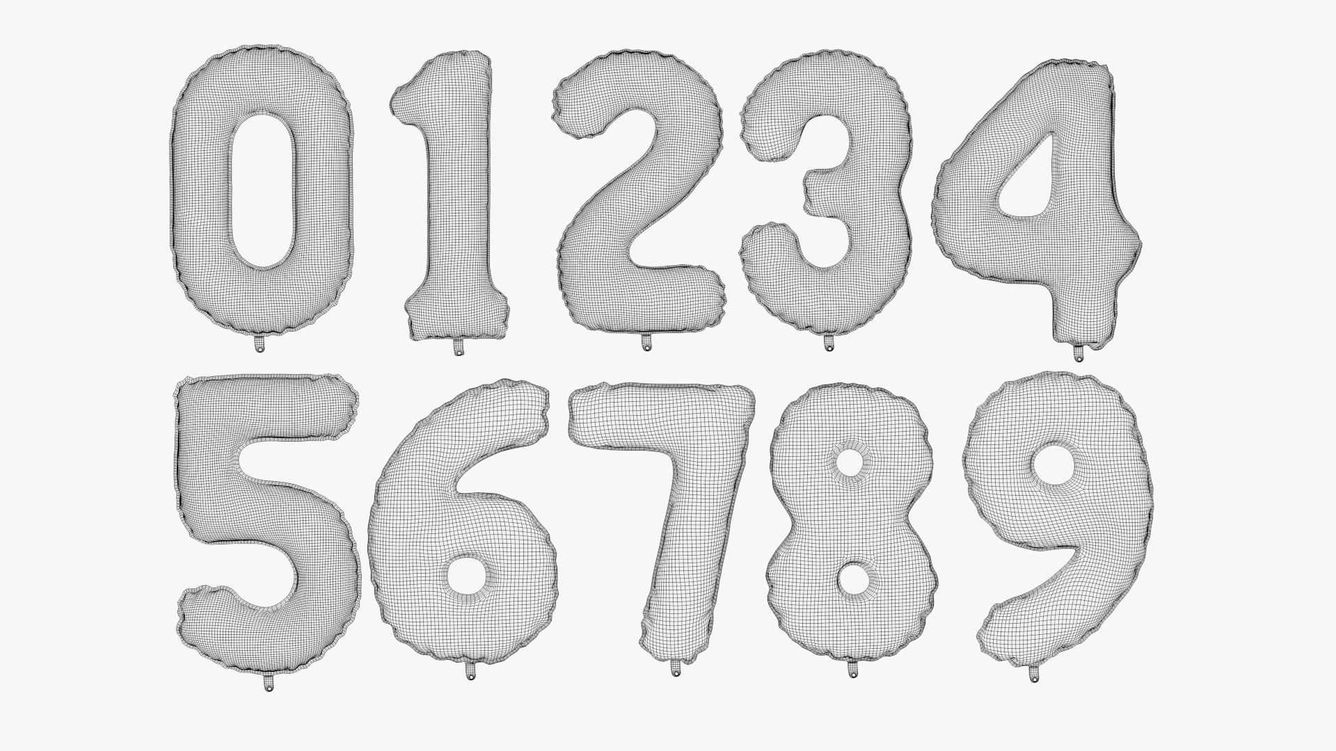 Numbers Balloon 3D Model - TurboSquid 1869868