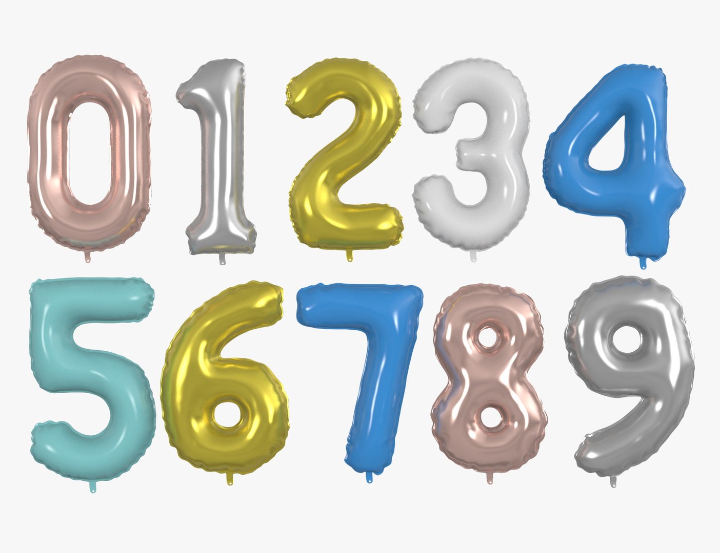 Numbers Balloon 3D Model - TurboSquid 1869868