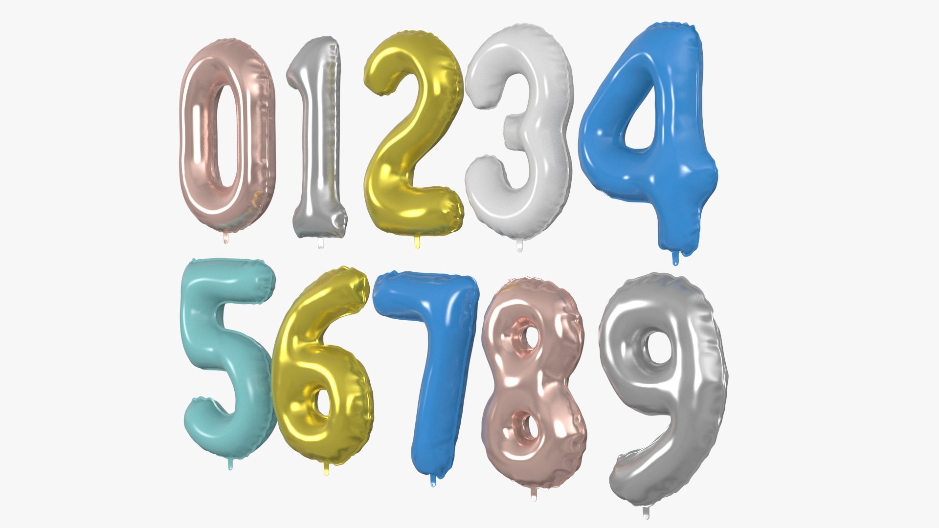 Numbers Balloon 3D Model - TurboSquid 1869868