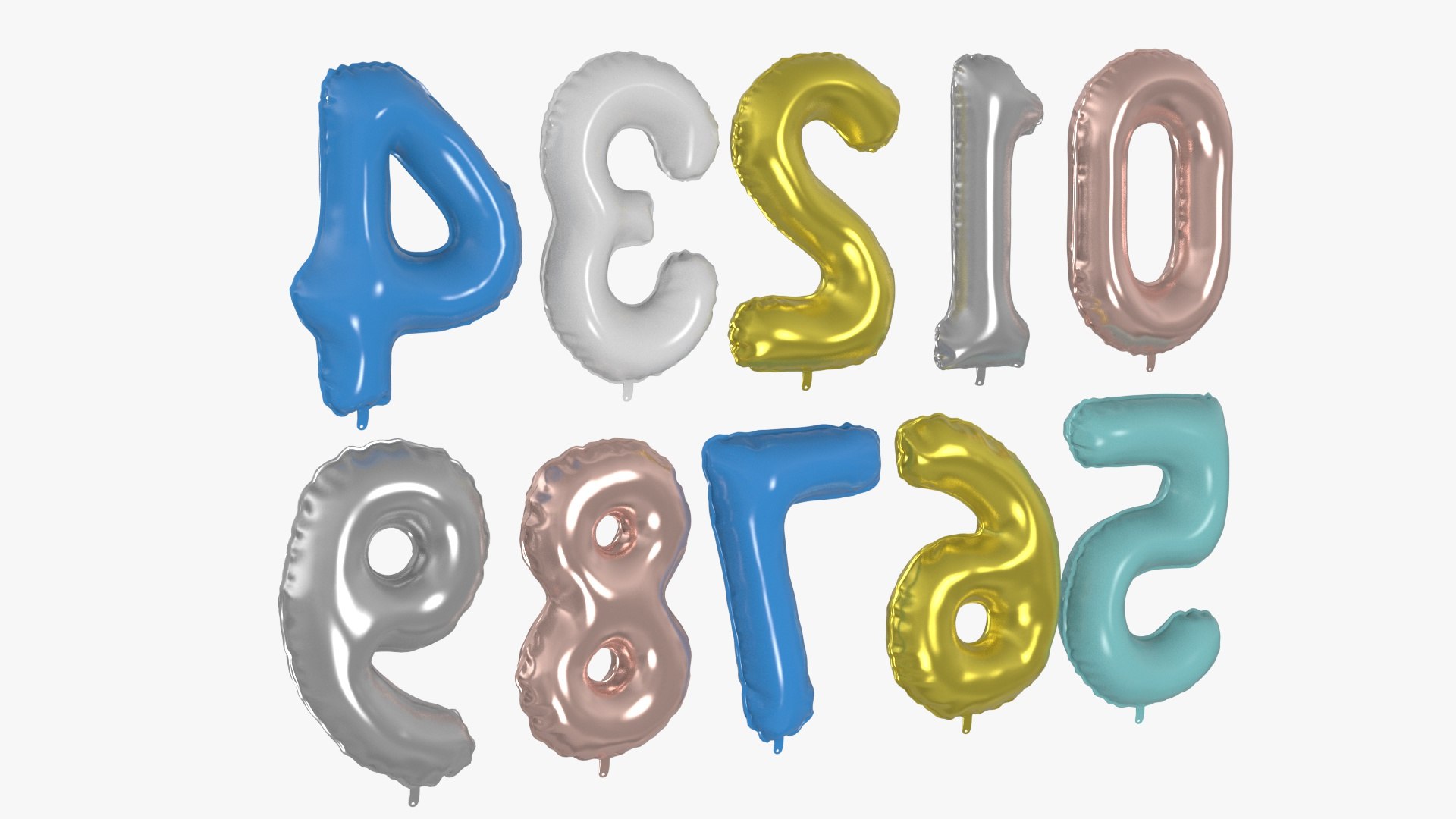 Numbers Balloon 3D Model - TurboSquid 1869868