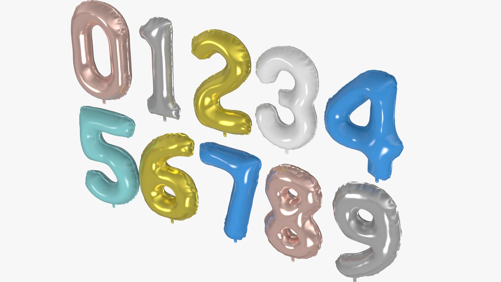 Numbers Balloon 3D Model - TurboSquid 1869868