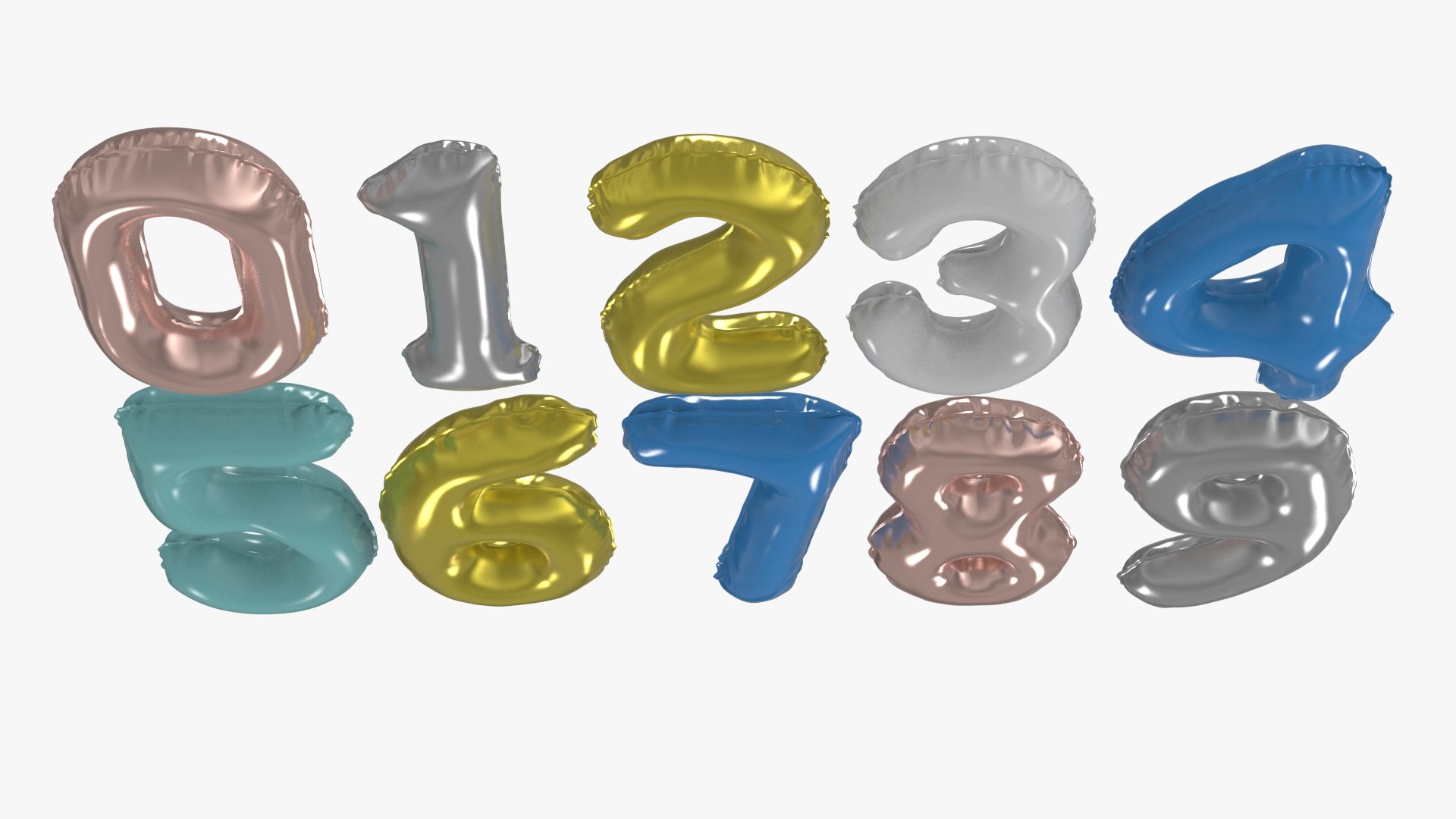 Numbers Balloon 3D Model - TurboSquid 1869868