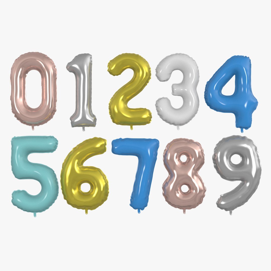 Numbers Balloon 3D Model - TurboSquid 1869868