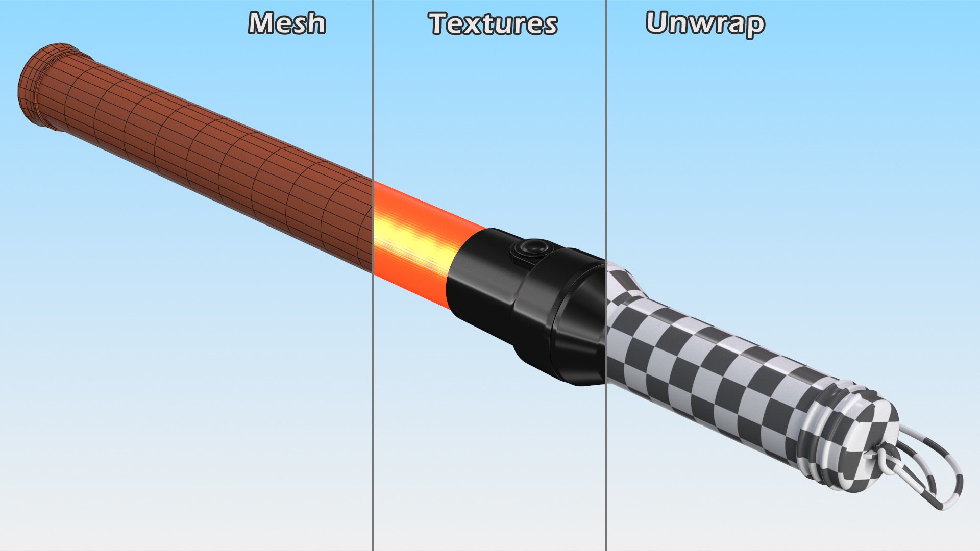 3D traffic control police baton model - TurboSquid 1706836