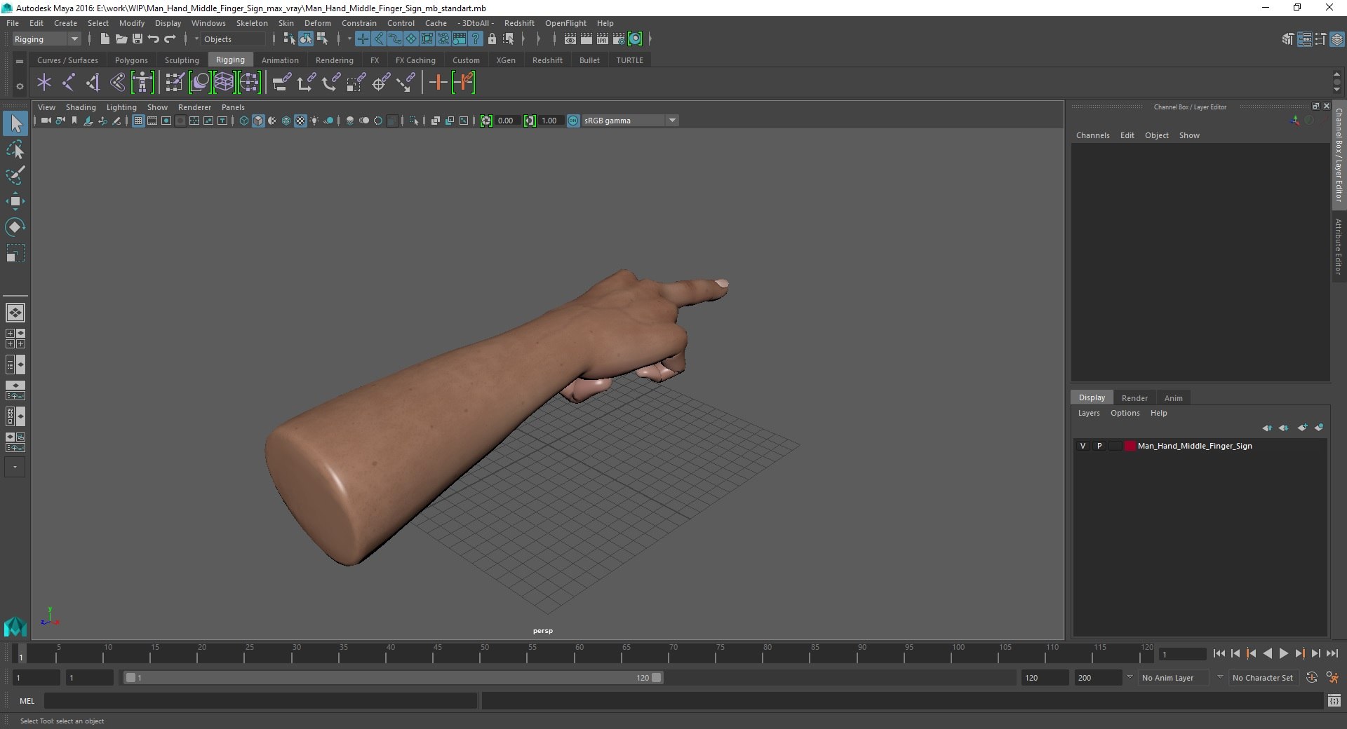 Man Hand Middle Finger Sign 3D Model - TurboSquid 2195762