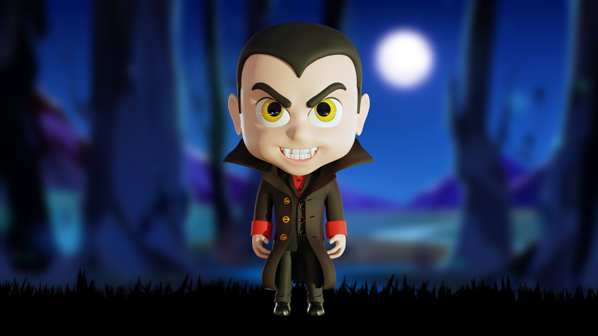 3D Dracula Chibi - TurboSquid 2130782
