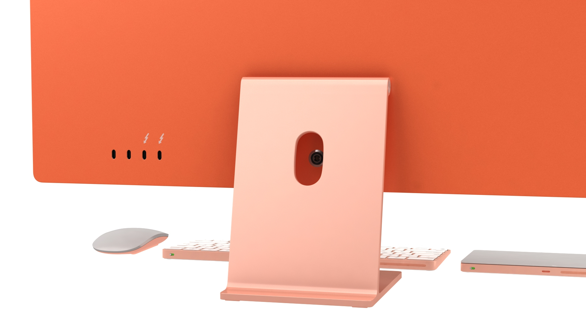 Apple iMac 24 인치 2021 Orange All Set 3D 모델 - TurboSquid 1733419
