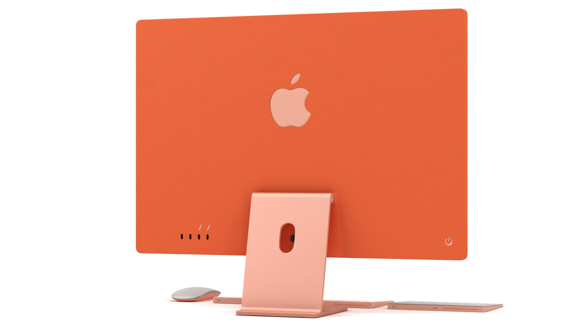 Apple iMac 24 인치 2021 Orange All Set 3D 모델 - TurboSquid 1733419