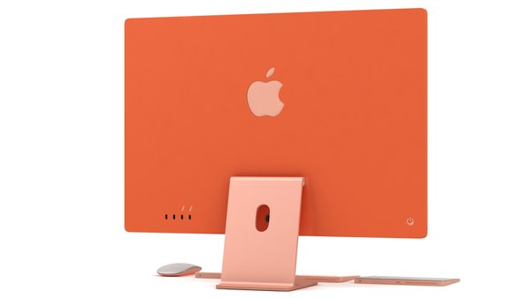 Apple iMac 24 inch 2021 Orange All Set 3D - TurboSquid 1733419