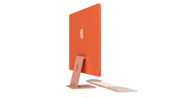 Apple iMac 24 inch 2021 Orange All Set 3D - TurboSquid 1733419
