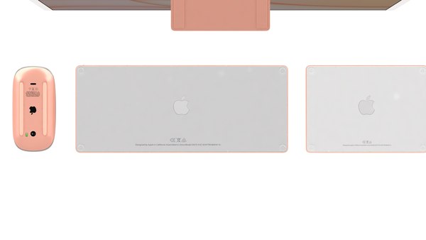 Apple iMac 24 inch 2021 Orange All Set 3D - TurboSquid 1733419