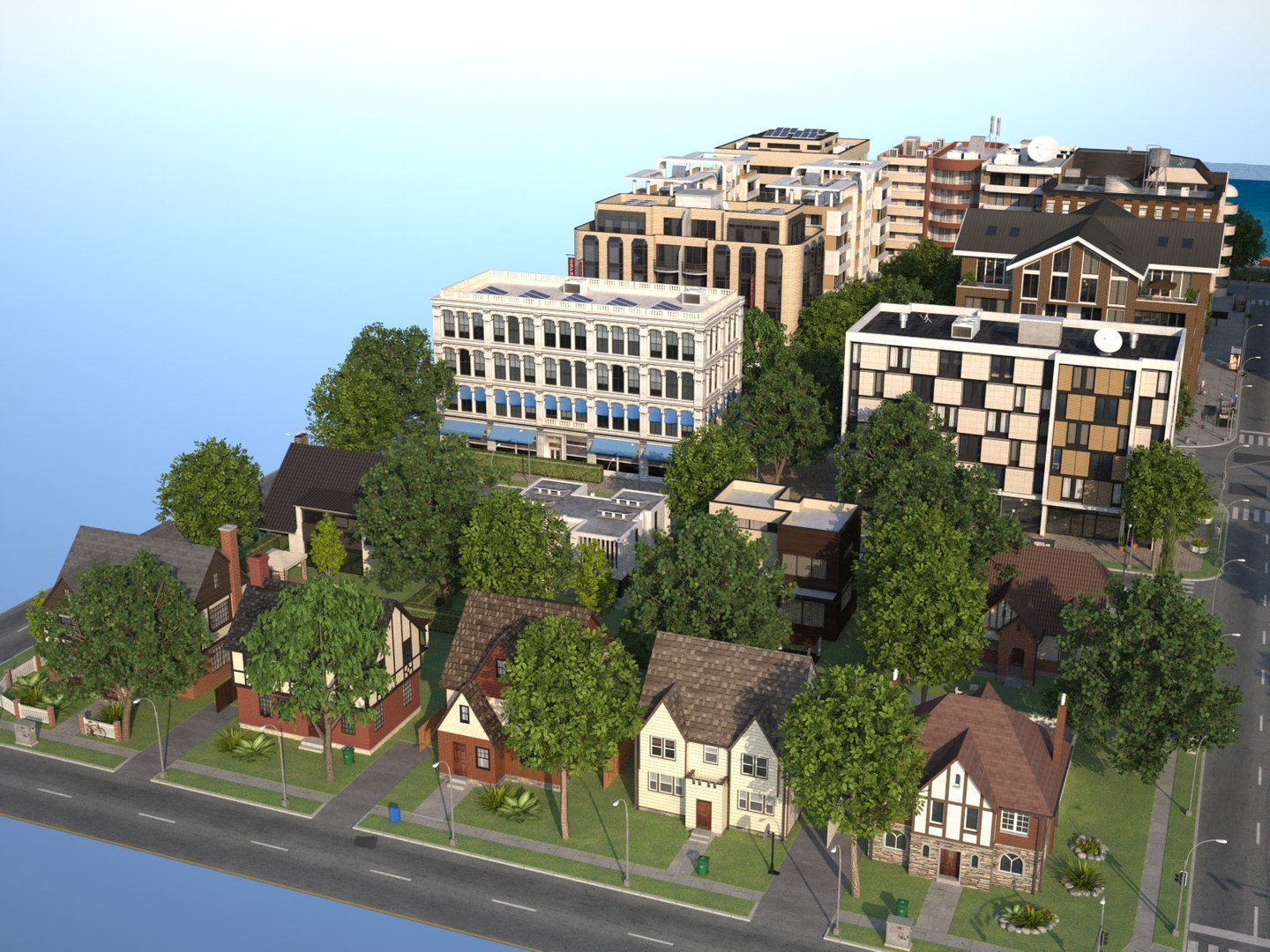 City beach 3D model - TurboSquid 1166663