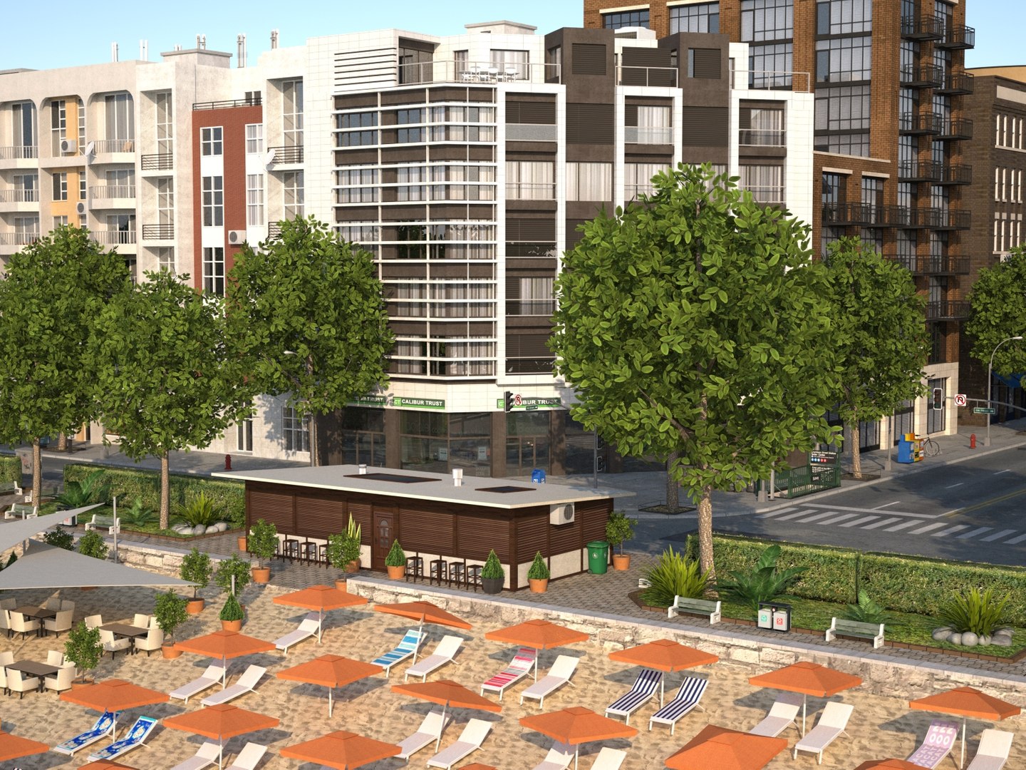 City beach 3D model - TurboSquid 1166663