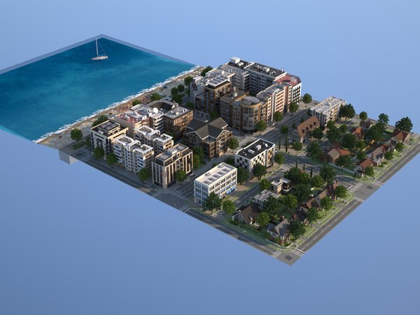 City beach 3D model - TurboSquid 1166663