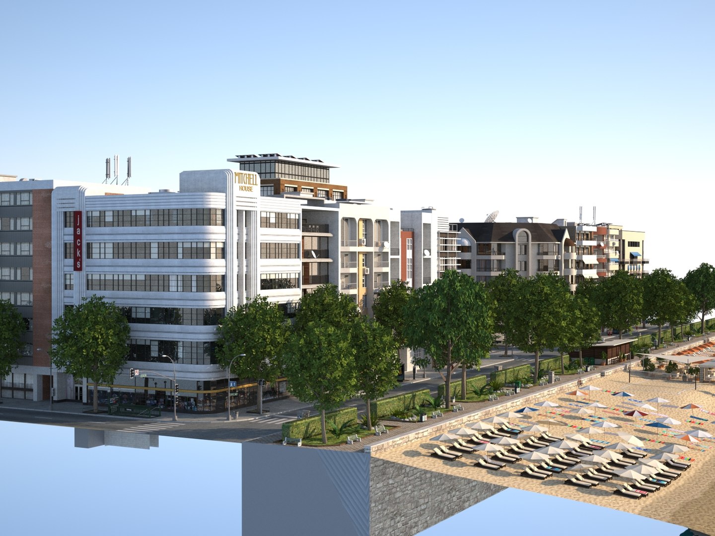 City beach 3D model - TurboSquid 1166663