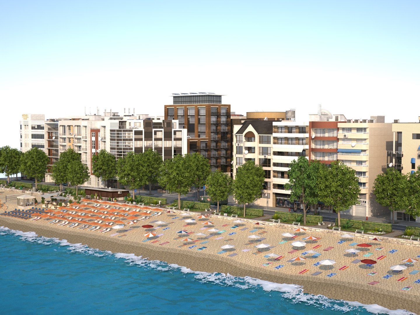 City beach 3D model - TurboSquid 1166663