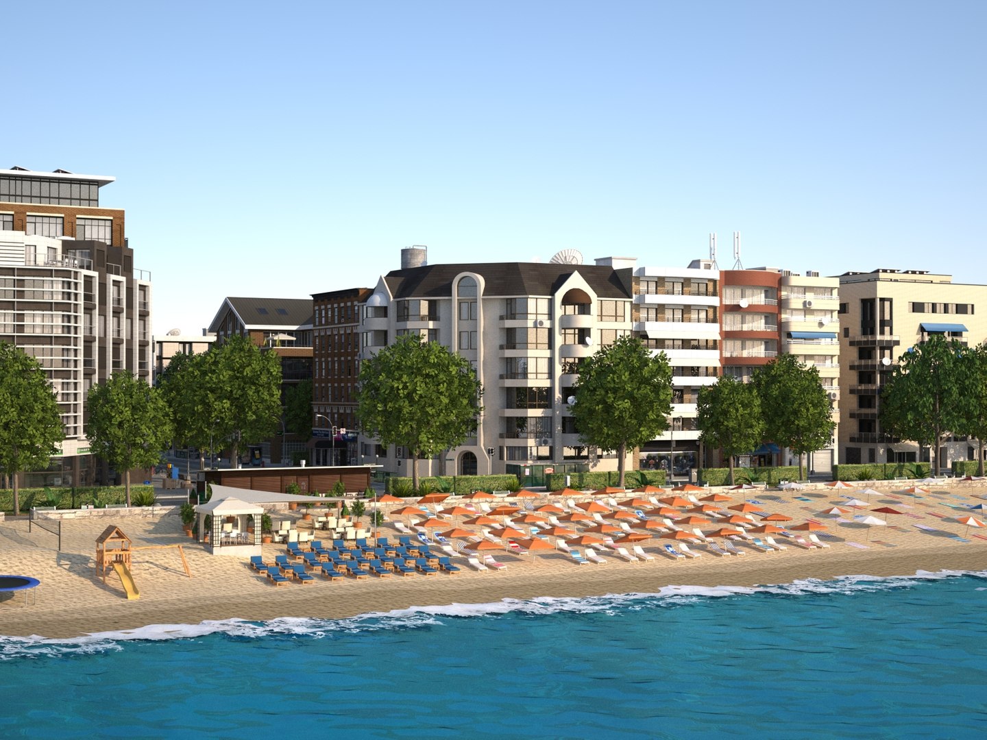 City beach 3D model - TurboSquid 1166663