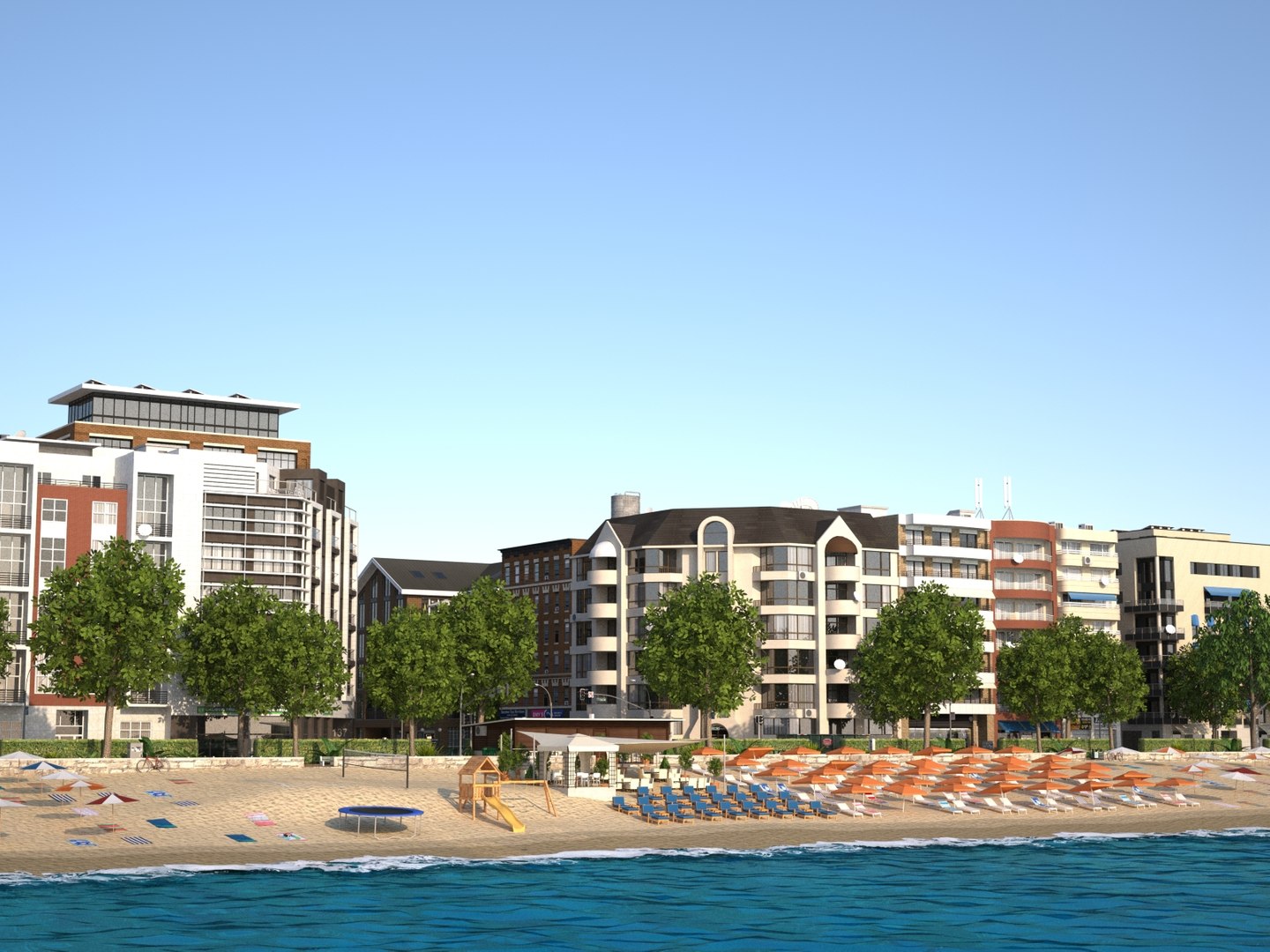 City beach 3D model - TurboSquid 1166663