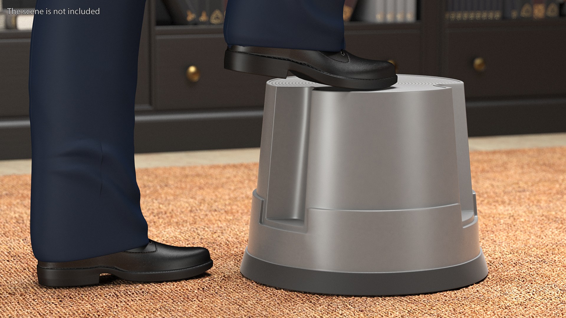 3D Kick Stool Grey - TurboSquid 1714281