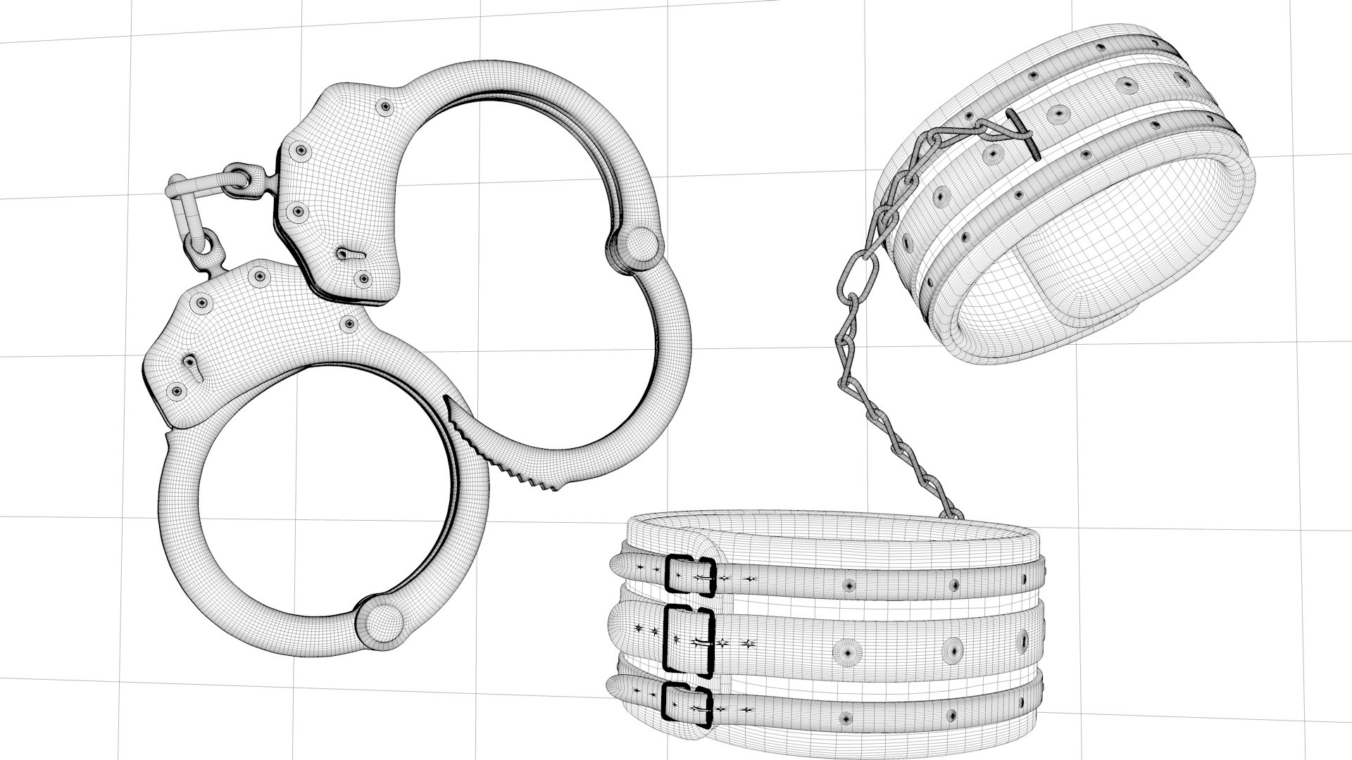 3D Galls Double Lock Handcuff collection model - TurboSquid 1788718