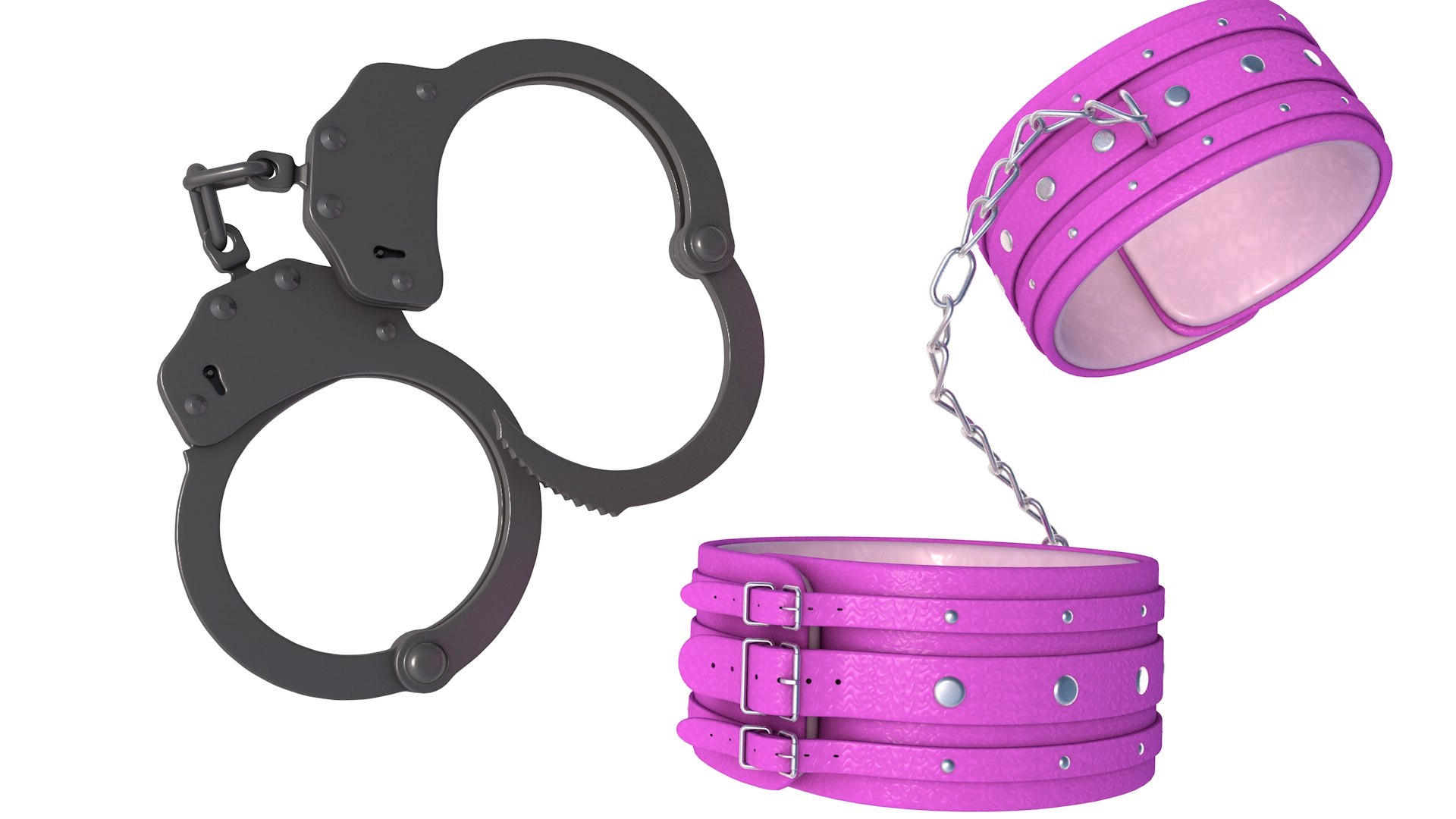 3D Galls Double Lock Handcuff collection model - TurboSquid 1788718